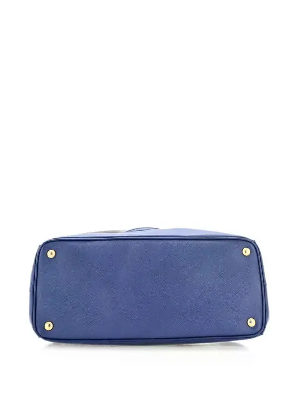 Prada Double Zip Lux Saffiano Leather Large Tote Bag - Blue