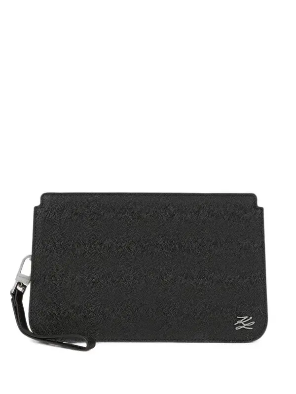 Karl Lagerfeld K/autograph Leather Pouch - Black