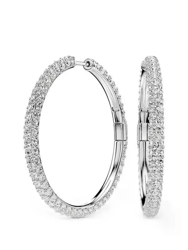 SWAROVSKI Crystal-embellished Hoop Earrings - Silver