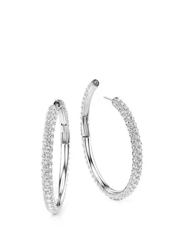 SWAROVSKI Crystal-embellished Hoop Earrings - Silver