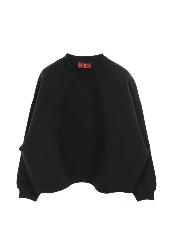 Gucci Embossed-logo Sweatshirt - Black