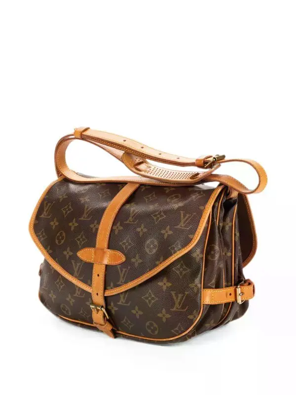 LOUIS VUITTON 1996 Pm Saumur Monogram Canvas Shoulder Bag - Brown