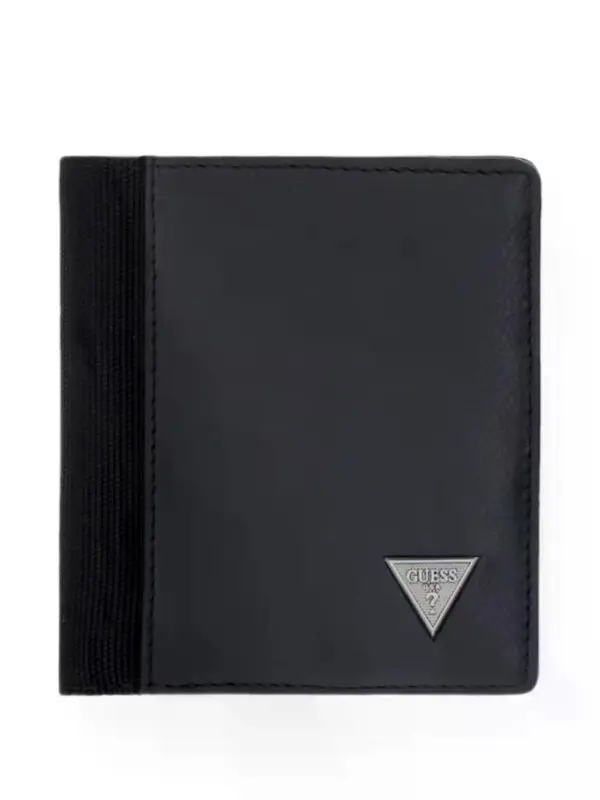 Guess Logo-plaque Bifold Wallet - Black