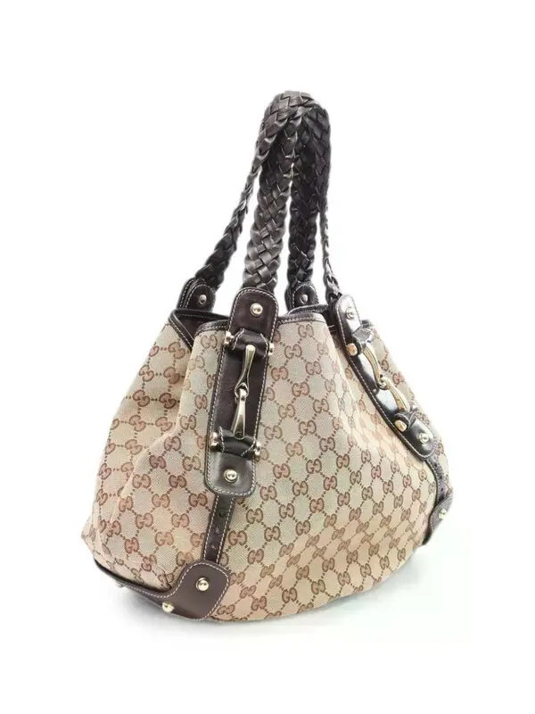 Gucci 2010s Gg Canvas Leather-trim Tote Bag - Neutrals