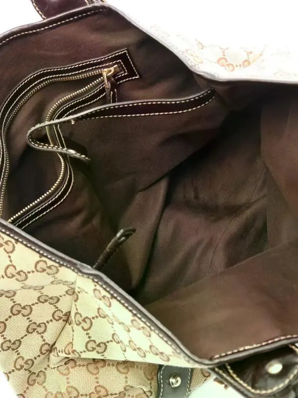 Gucci 2010s Gg Canvas Leather-trim Tote Bag - Neutrals