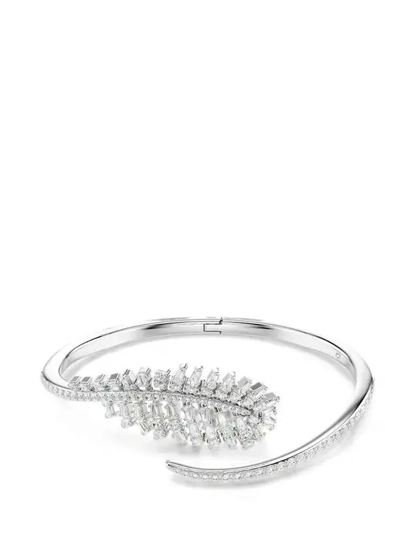 SWAROVSKI Crystal-embellished Leaf-motif Bracelet - Silver