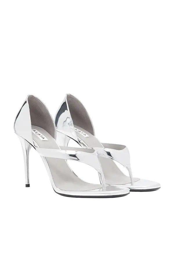 Alaïa Leather Slingback Thong Sandals