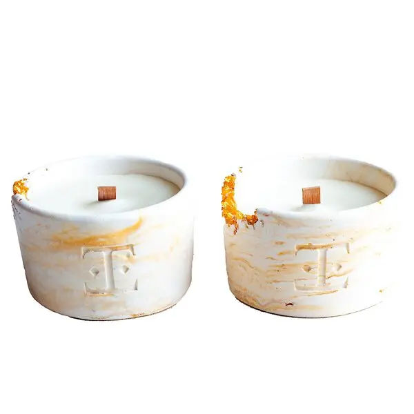 Esti Living Gold / White / Yellow Fresh Blom Midi Candle Set - Gold/white/yellow