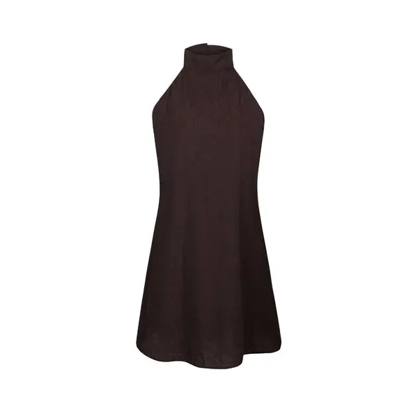 THISISU COLLECTION Nysa Halter-neck Jacquard Mini Dress - Brown
