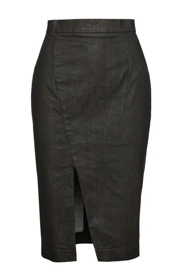 CONQUISTA Dusty Green Pencil Skirt Fashion - Grey