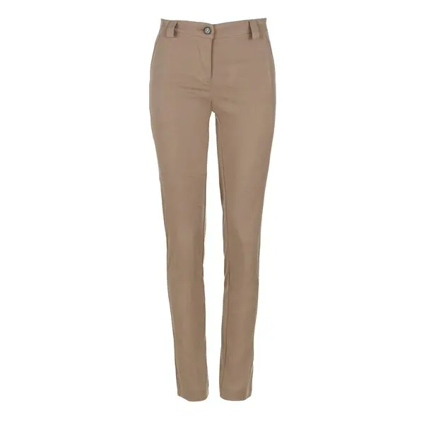CONQUISTA Camel Fitted Full Length Pants - Brown
