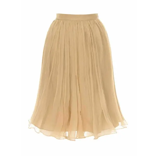 AVENUE N°29 Gathered Silk Midi Skirt