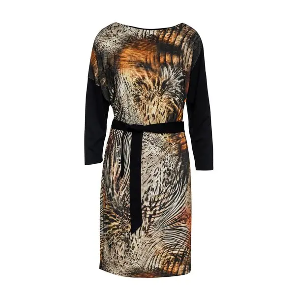 CONQUISTA Animal Print Dress - Black