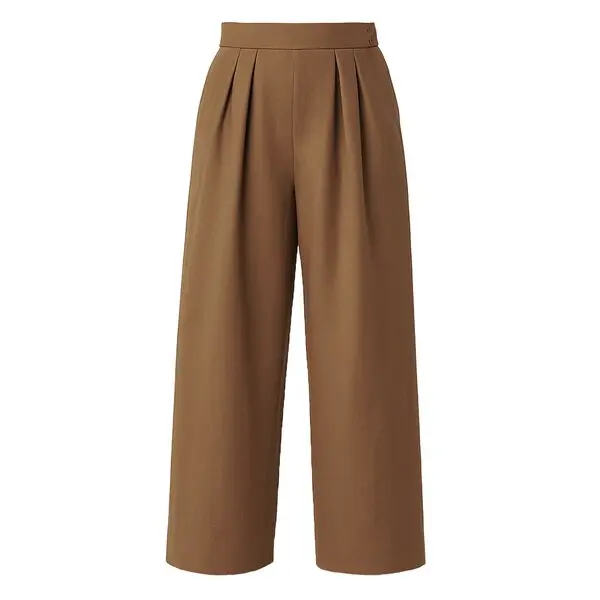 MAUI X LOLITA Bastien Tan Pleated Wide-leg Pants - Brown