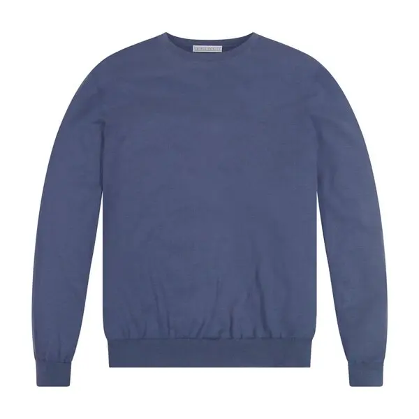GEORGE PATRICK Blue / Grey Slate Blue Cashmere Crewneck Sweater - Blue/grey