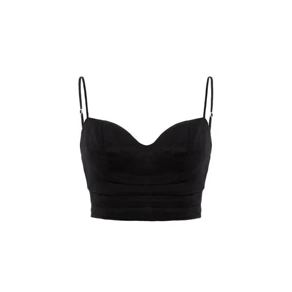 AVENUE N°29 Silk Corset Top With Straps