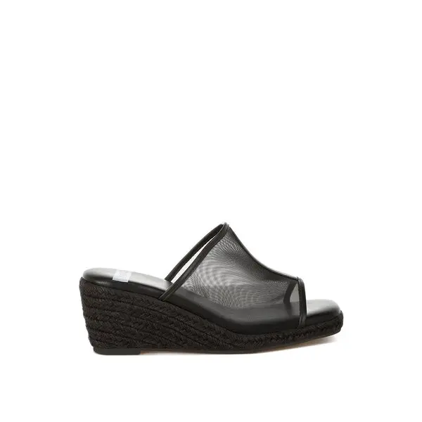 RAG & CO Seraphine Breathable Mesh Slip-on Wedges In By - Black