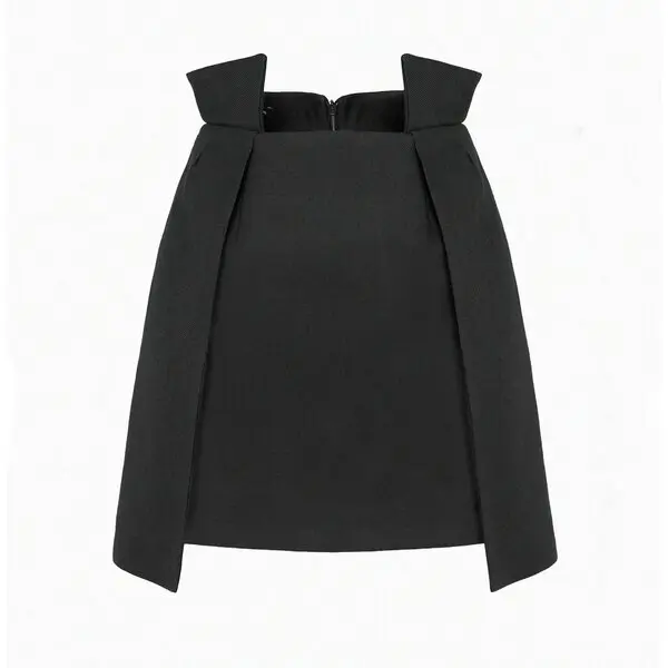 AVENUE N°29 Wool Blend Wrap Mini Skirt