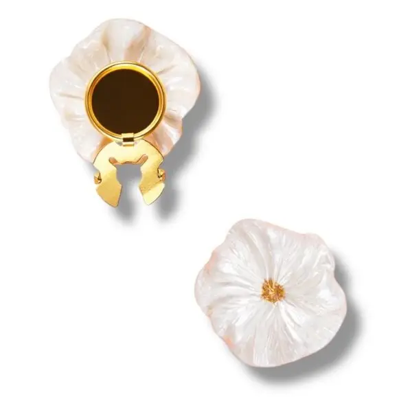 SUNSET MAGIC STUDIO Fiona Floral Button Cover Pair - White
