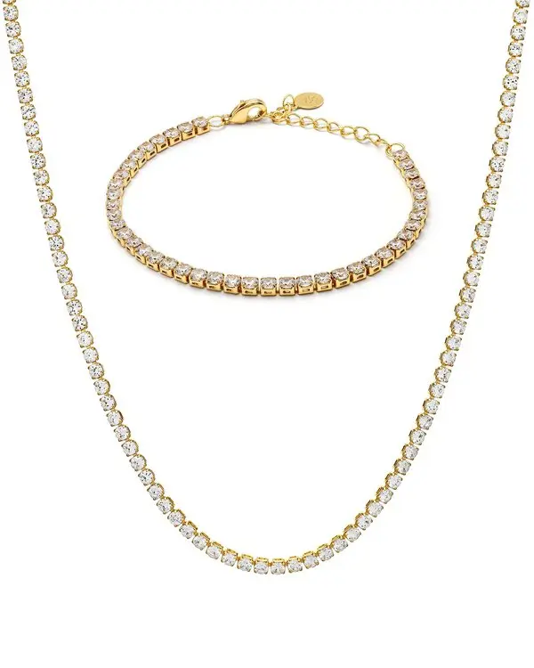 CRYSTALS AND CO Tennis Set - Gold