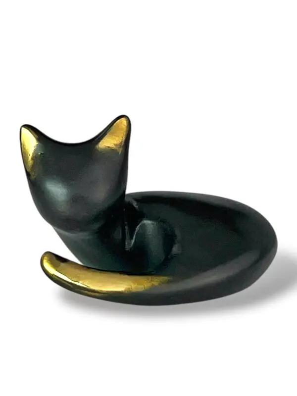 YENNY COCQ LLC Curled Up Bronze Cat