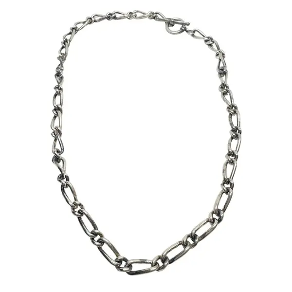 TG-JEWELLERY BY TAMARA GERVASIO Silver / Black ’s Figaro Chain – Sterling Silver With T-bar Clasp - Silver/black