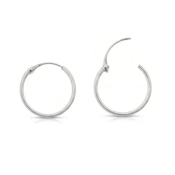 SPERO LONDON Sterling Essential Hoop Earrings 14mm - Silver