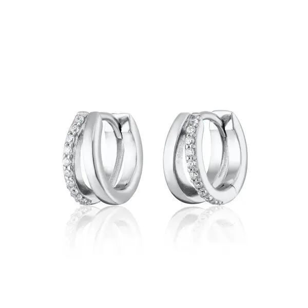 SCREAM PRETTY Illusion Split Mini Huggie Earrings - Silver