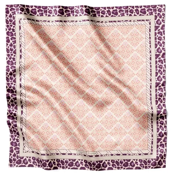 LAMBERTY MUNICH Tibetan Tranquility Maxi Silk Scarf - Orange