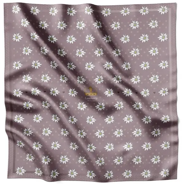 LAMBERTY MUNICH Alpine Edelweiss Midi Silk Scarf