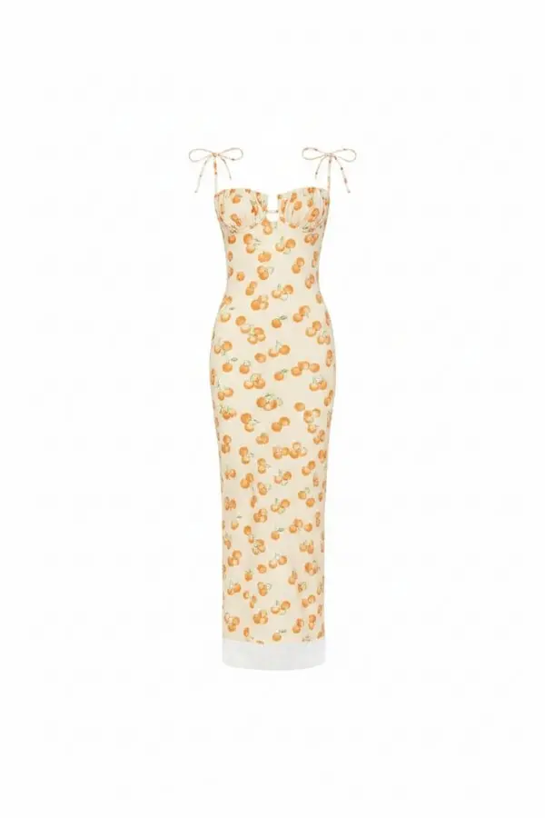 MONTCE Cherry Sherbet Petal Long Slip Dress - Red