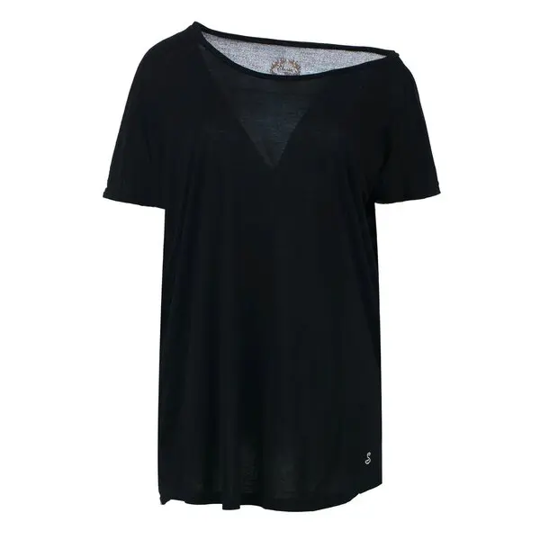 CONQUISTA Organic Tencel Jersey Asymmetric Top - Black