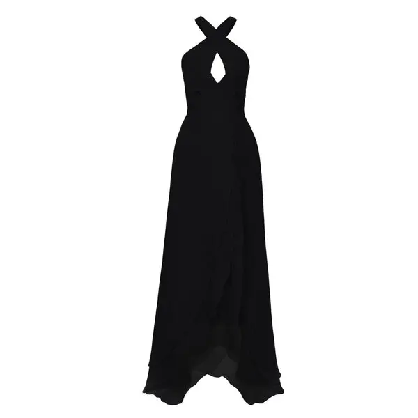 ANSE VICTORIN Tiara Silk Dress - Black