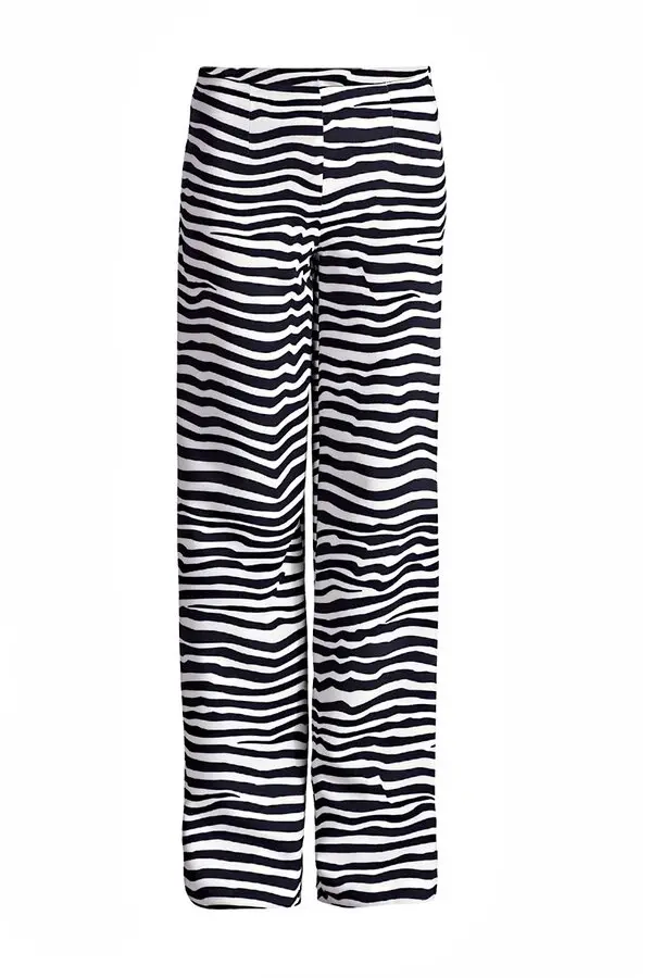 CONQUISTA Striped Wide Leg Trousers - Blue