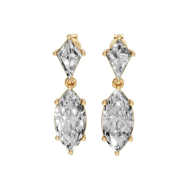 AYA FINE JEWELRY 2.57 Ct Marquise & Kite Lab Grown Diamond Drop Earrings In 14k Gold - Yellow