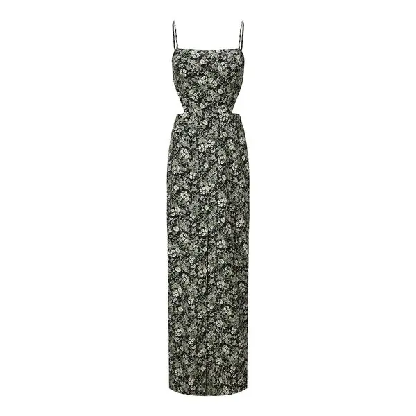 NUAJE NUAJE Felicia Floral-print Openback Dress - Black