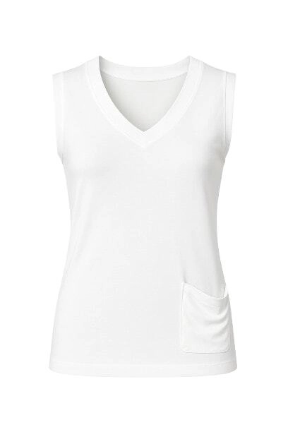 CONQUISTA V-neck Pocket Detail Top