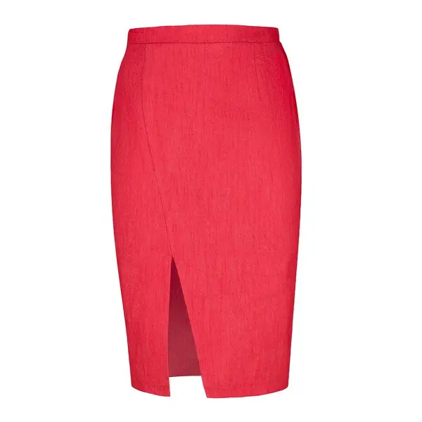 CONQUISTA Red Denim Style Pencil Skirt - Blue