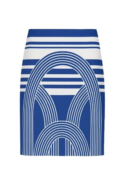 CONQUISTA Printed A-line Skirt - Blue