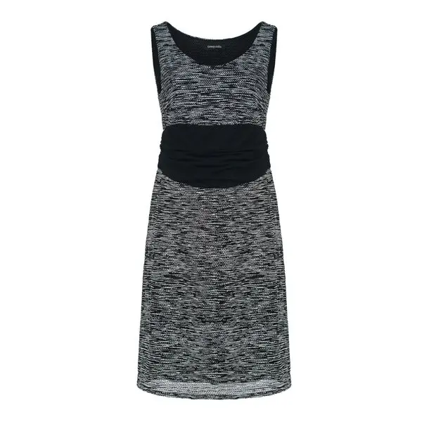 CONQUISTA Sleeveless Knit Dress With Belt - Black