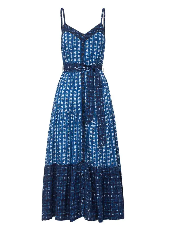 CHANGE OF SCENERY Blue / White Addyson Dress In Denim Tides - Blue/white
