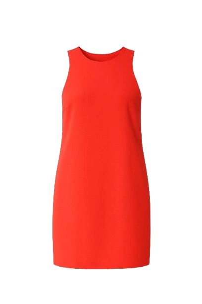 CONQUISTA Sleeveless Shift Dress In Stretch Polyester-elastane – Fiery