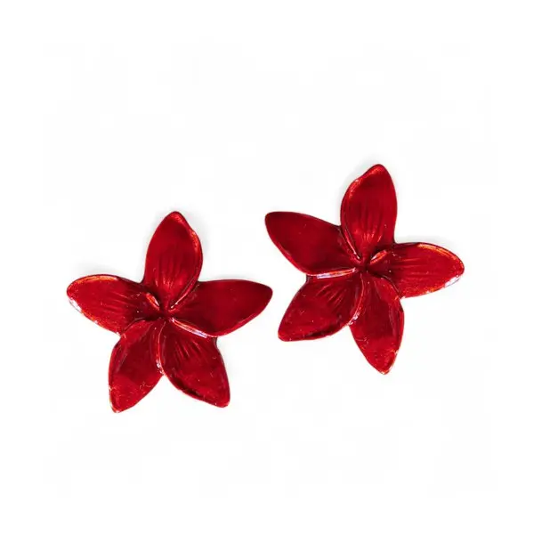 SUNSET MAGIC STUDIO Cerise Minimal Metallic Earring - Red