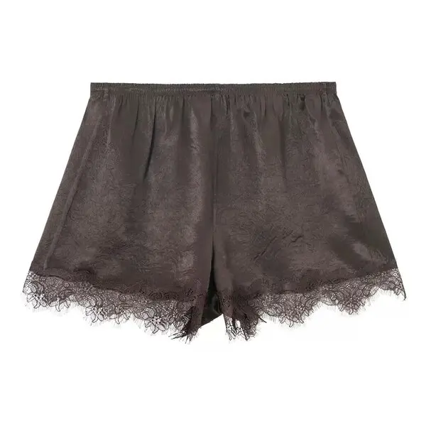 MUTE BY JL Lace Trim Shorts - Brown