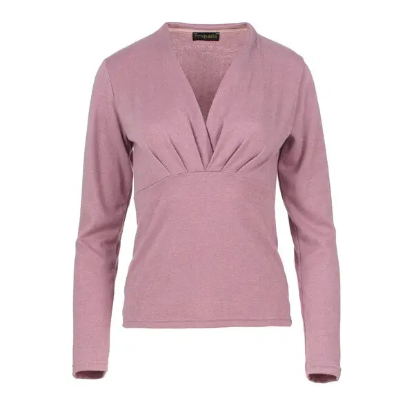 CONQUISTA Melange V Neck Knit Top