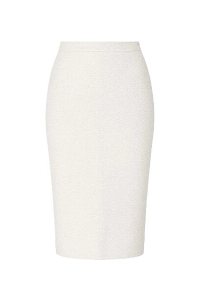 CONQUISTA Neutrals Fitted Stretch Pencil Skirt - Yellow