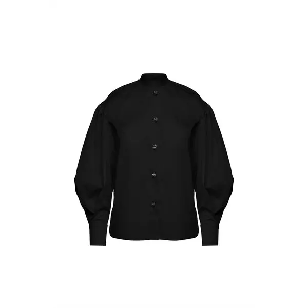 CONQUISTA Shirt With Bishop Sleeves - Black