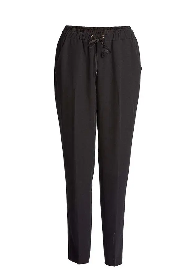 CONQUISTA Long Pants With Tie Detail - Black