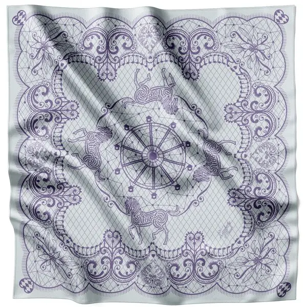 LAMBERTY MUNICH Horse Festivity Light Midi Silk Scarf