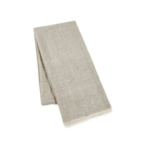 HERITAGEMODA Neutrals / White / Brown Gi Mark Certified Undyed Ivory Beige Pashmina - White/brown